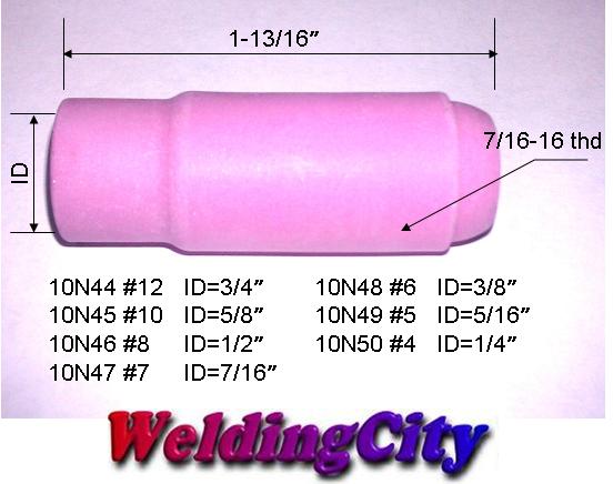 TIG Welding Torch 5-pk 10N50 #4 Ceramic Cup – WeldingCity