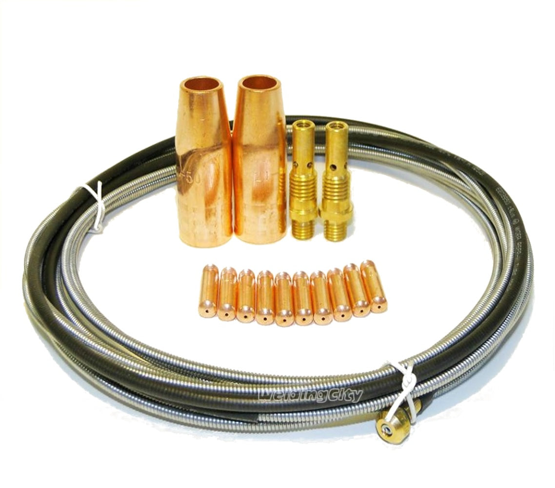 MIG Welding Gun Accessory Kit with Liner for Tweco Mini Lincoln Magnum ...
