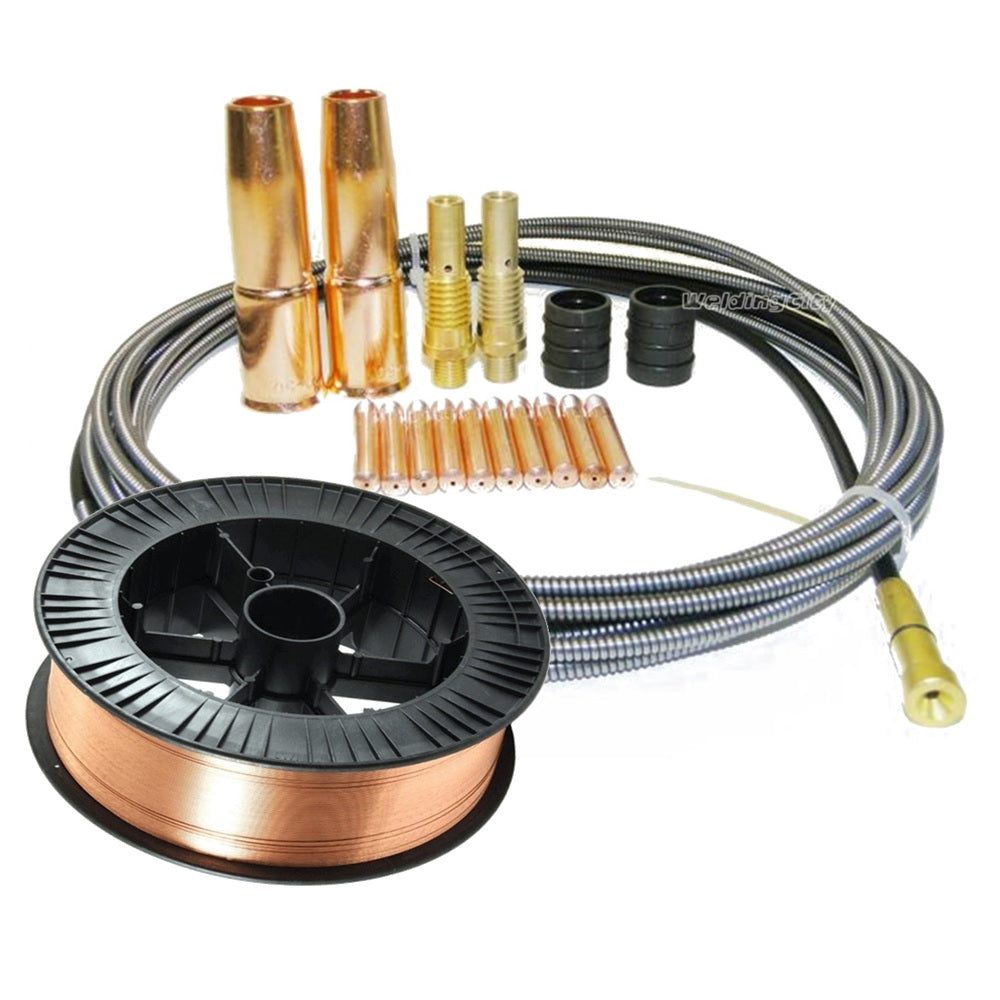 MIG Welding Wire ER70S-6 11-Lb Spool and MIG Gun Accessory Kit for ...